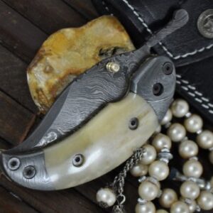 Perkin Knives Custom Damascus Handmade Folding Knife