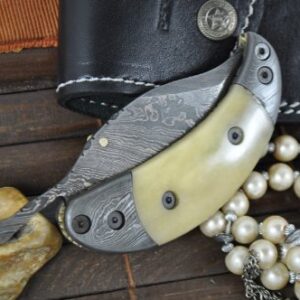 Perkin Knives Custom Damascus Handmade Folding Knife