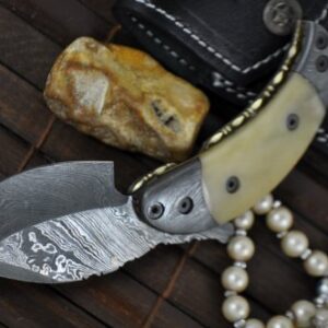 Perkin Knives Custom Damascus Handmade Folding Knife