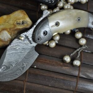 Perkin Knives Custom Damascus Handmade Folding Knife