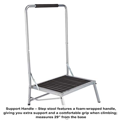 LivingSURE Extra Wide Step Stool with Handle, 20” x 15.6” x 38.4”