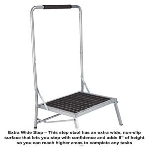 LivingSURE Extra Wide Step Stool with Handle, 20” x 15.6” x 38.4”