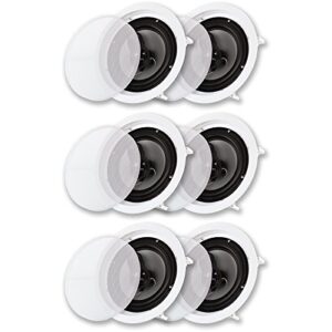 acoustic audio cs-ic83 in ceiling 8" speaker 3 pair pack 3 way home theater 2100 watt