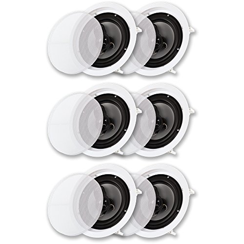 Acoustic Audio CS-IC83 in Ceiling 8" Speaker 3 Pair Pack 3 Way Home Theater 2100 Watt