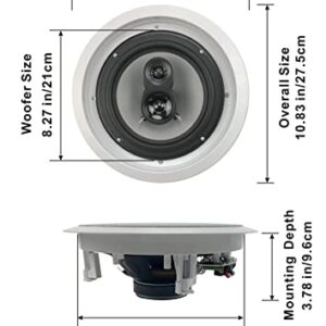 Acoustic Audio CS-IC83 in Ceiling 8" Speaker 3 Pair Pack 3 Way Home Theater 2100 Watt