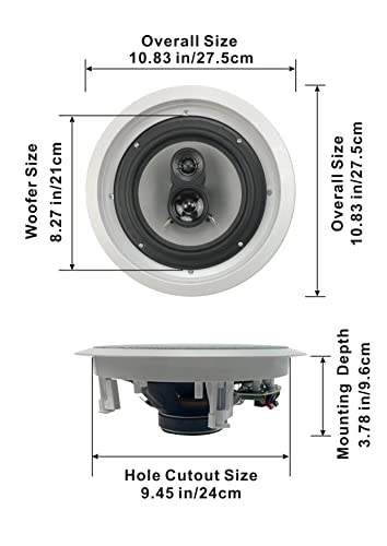 Acoustic Audio CS-IC83 in Ceiling 8" Speaker 3 Pair Pack 3 Way Home Theater 2100 Watt