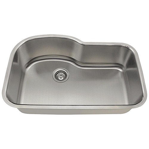 MR Direct 346-18 Stainless Steel Undermount 31-3/8 in. Single Bowl Kitchen Sink, 18 Gauge