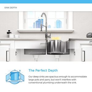 MR Direct 2318-16 Stainless Steel Undermount 23 in. Single Bowl Kitchen Sink, 16 Gauge