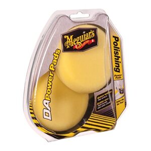 meguiar's g3508 da polishing power pads, car polish pad gives you even application and deep gloss, 4" wide - 2 pads