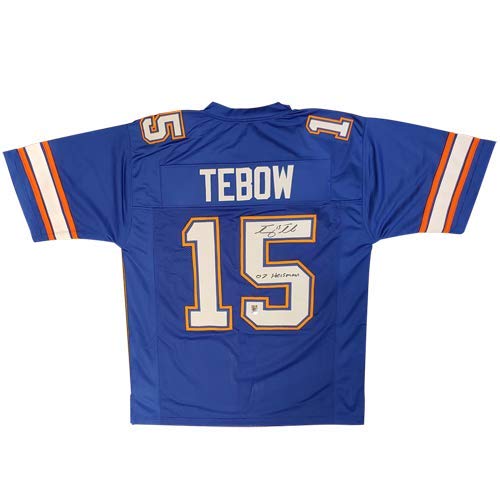 Tim Tebow Autographed Florida Gators (Blue #15) Jersey w/"07 Heisman" - Tebow Holo