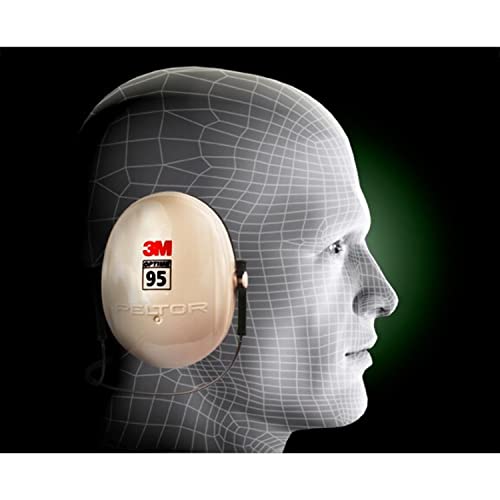 3M PELTOR Optime 95 Earmuffs H6B/V, Behind-the-Head, Beige White