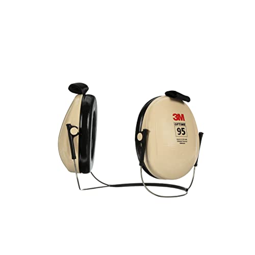 3M PELTOR Optime 95 Earmuffs H6B/V, Behind-the-Head, Beige White