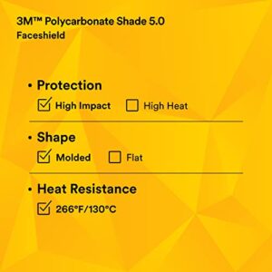 3M Polycarbonate Faceshield Window W96IR5, 82706-10000, Shade 5.0, 9" x 14.5" x 0.080"