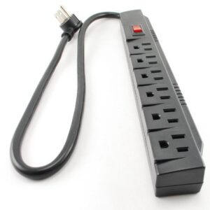 CablesOnline, 6 Outlet Surge Strip, Horizontal, 90 Joules, 24in (2 ft.) Cable, (SP-002)