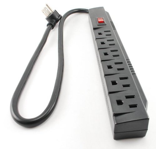 CablesOnline, 6 Outlet Surge Strip, Horizontal, 90 Joules, 24in (2 ft.) Cable, (SP-002)