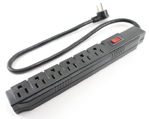 CablesOnline, 6 Outlet Surge Strip, Horizontal, 90 Joules, 24in (2 ft.) Cable, (SP-002)