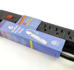 CablesOnline, 6 Outlet Surge Strip, Horizontal, 90 Joules, 24in (2 ft.) Cable, (SP-002)