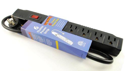 CablesOnline, 6 Outlet Surge Strip, Horizontal, 90 Joules, 24in (2 ft.) Cable, (SP-002)