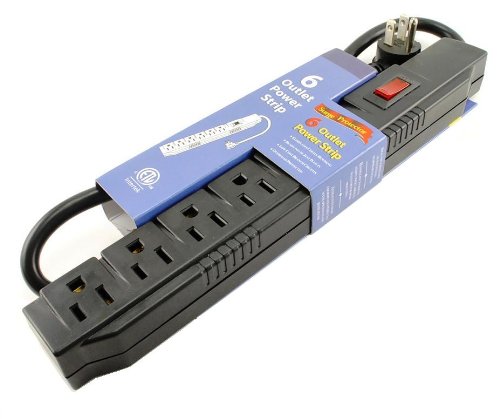 CablesOnline, 6 Outlet Surge Strip, Horizontal, 90 Joules, 24in (2 ft.) Cable, (SP-002)