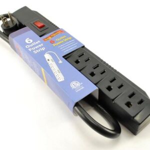 CablesOnline, 6 Outlet Surge Strip, Horizontal, 90 Joules, 24in (2 ft.) Cable, (SP-002)