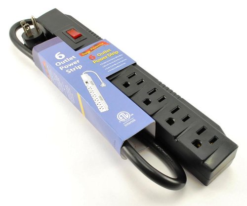 CablesOnline, 6 Outlet Surge Strip, Horizontal, 90 Joules, 24in (2 ft.) Cable, (SP-002)