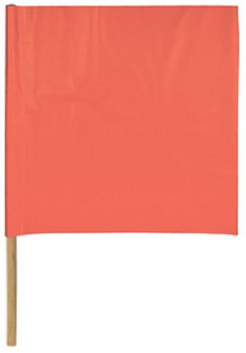 Safety Flag SF18-24 18-Inch Vinyl Safety Flags with Dowel, Red/Orange