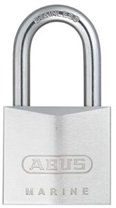 abus 75ib/40hb40 marine grade chrome plated brass padlock with 1 1/2" stainless steel shackle, keyed different