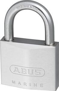 abus 75ib/50 kd marine grade chrome plated brass padlock, stainless steel shackle, keyed different