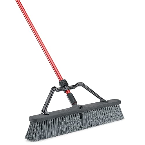 Libman 825 Rough-Surface Heavy-Duty Push Broom with Resin Brackets, 24"