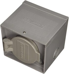 generac 6340 30-amp 125/250-volt raintight power inlet box for outdoor generator connections, durable and reliable