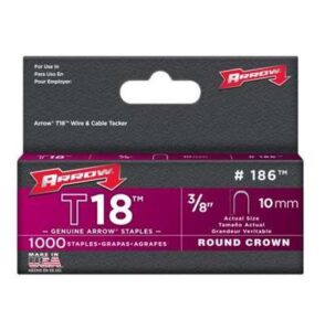 3/8" t-18 round crown staples 1000/bx - no. 186