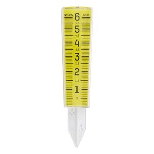 taylor clearvu rain and sprinkler gauge, 6 inch capacity, clear