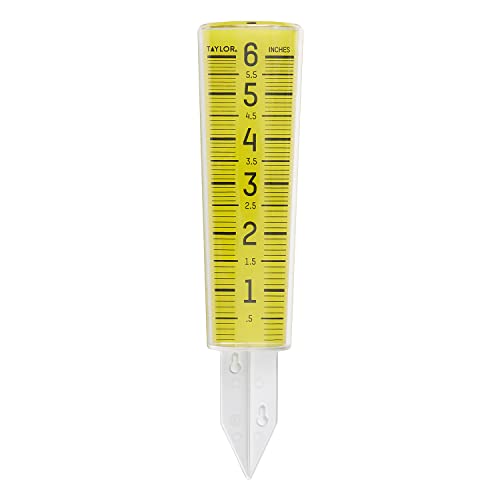 Taylor ClearVu Rain and Sprinkler Gauge, 6 Inch Capacity, Clear