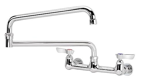 Culinary Depot 12-824L Krowne Commercial Series 8" Center Wall Mount Faucet, 24" Jointed Spout, Low Lead