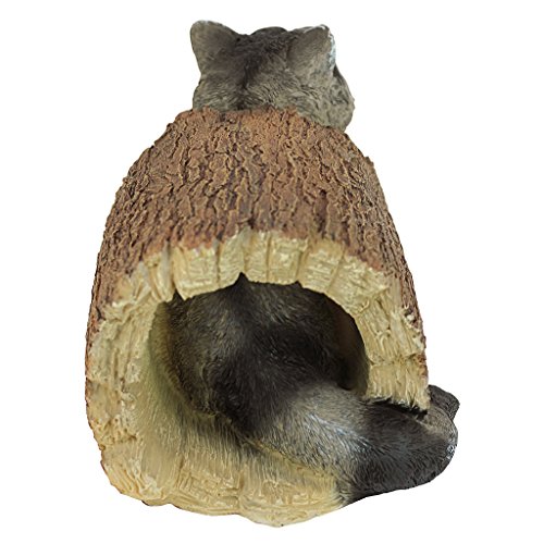 Design Toscano Bandit the Raccoon Indoor/Outdoor Garden Animal Statue, 7 Inches Wide, 10 Inches Deep, 7 Inches High, Handcast Polyresin, Full Color Finish