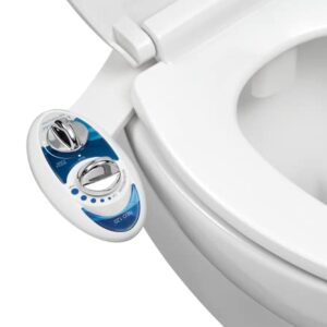 LUXE Bidet NEO 120 - Self-Cleaning Nozzle, Fresh Water Non-Electric Bidet Attachment for Toilet Seat, Adjustable Water Pressure, Rear Wash (Blue)