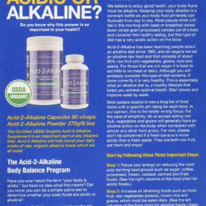 Alkaline Body Balance Informational 12-Page Booklet with Food Chart and Free pH Test Strip