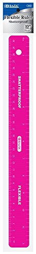 BAZIC 12-Inch (30cm) Shatterproof Flexible Ruler, Case of 24