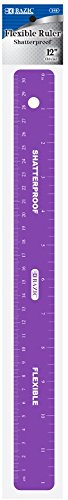 BAZIC 12-Inch (30cm) Shatterproof Flexible Ruler, Case of 24