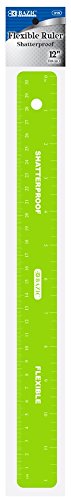 BAZIC 12-Inch (30cm) Shatterproof Flexible Ruler, Case of 24