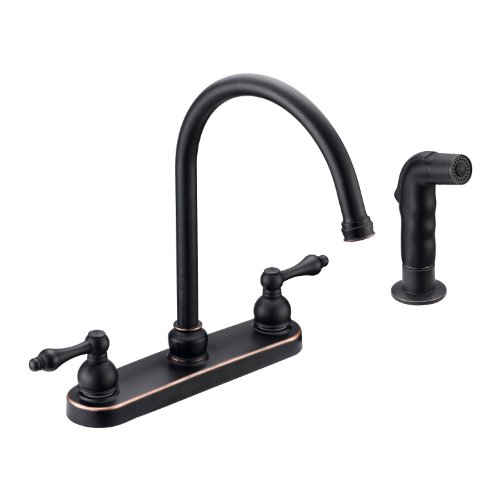 Designers Impressions 652398 Oil Rubbed Bronze Kitchen Faucet w/Sprayer - 8 inch Centers