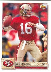 1992 upper deck joe montana football card in protective screwdown case #560 joe montana mint