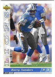 1993 upper deck barry sanders football card- in protective screwdown case #454 barry sanders mint