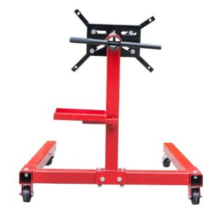 BIG RED T25671 Torin Steel Rotating Engine Stand with 360 Degree Rotating Head and Tool Storage Tray: 5/8 Ton (1,250 lb) Capacity, Red