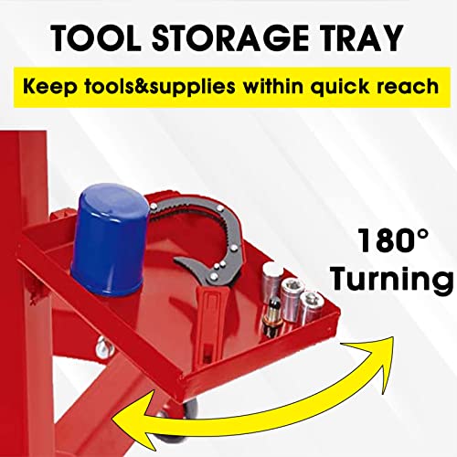 BIG RED T25671 Torin Steel Rotating Engine Stand with 360 Degree Rotating Head and Tool Storage Tray: 5/8 Ton (1,250 lb) Capacity, Red