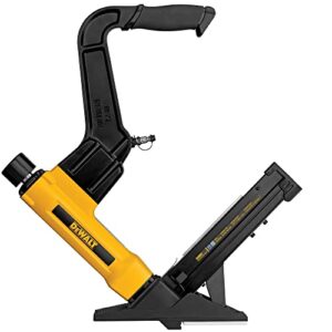 dewalt flooring nailer, pneumatic, adjustable base for all size flooring, 15.5-guage staples and 16-guage nails (dwfp12569)