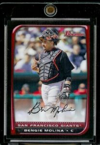 2008 bowman baseball card #17 bengie molina