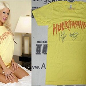 Hulk Hogan Angelina Love Signed Event Worn Used TNA Hulkamania Shirt PSA/DNA WWE - Autographed Wrestling Miscellaneous Items