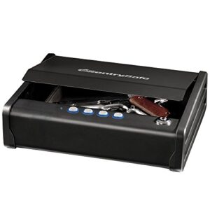 sentrysafe gun safe with digital keypad lock, gun safe with 1 handgun capacity, firearm storage with bolt down kit, qap1e