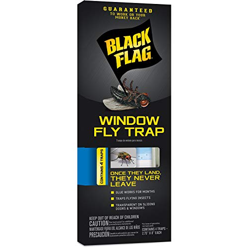 Black Flag Window Fly Trap, Transparent Glue Traps 4 Count